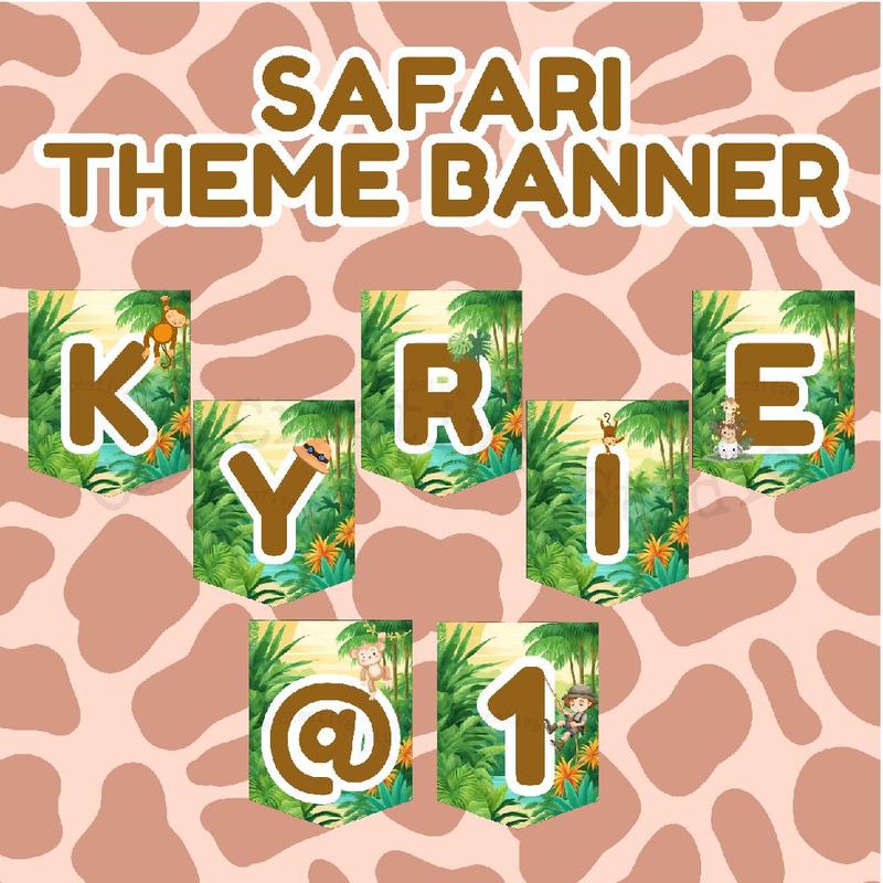SAFARI THEME BANNER | SOLD PER LETTER/NUMBER | Customized Banner ...