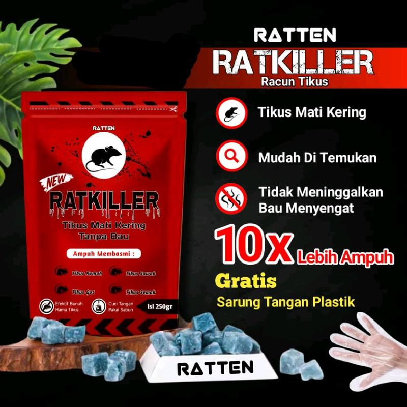 RATTEN RatKiller Racun Tikus Mati Kering Tanpa Bau / Umpan Pembasmi ...