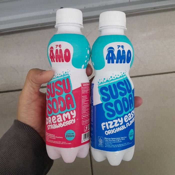 Jual Amo susu soda minuman berkarbonasi rasa Original / Strawberry ...