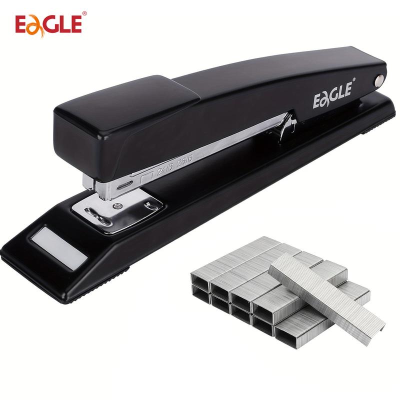 Stapler desktop dengan 1000 staples, badan logam, stapler pejabat 7.5 ...