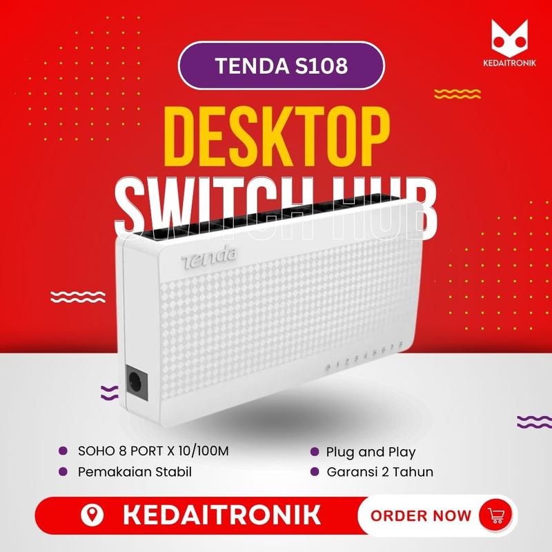 Tenda S108 Switch Hub 8Port Desktop 10 / 100Mbps Rj45 LAN UT - Shop ...
