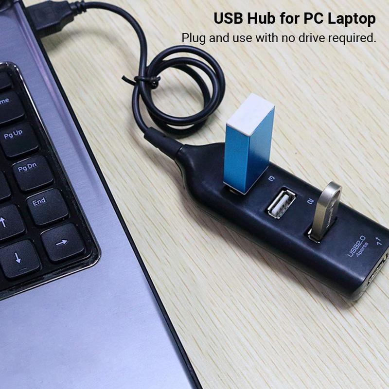 Portable USB Hub 2.0 4 Port 480 Mbps - HB304 - Black - Shop | Tokopedia