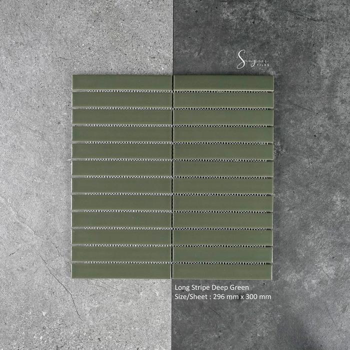 Jual Singres Tiles - Deep Green Long Stripe Singres Mosaic Tiles ...