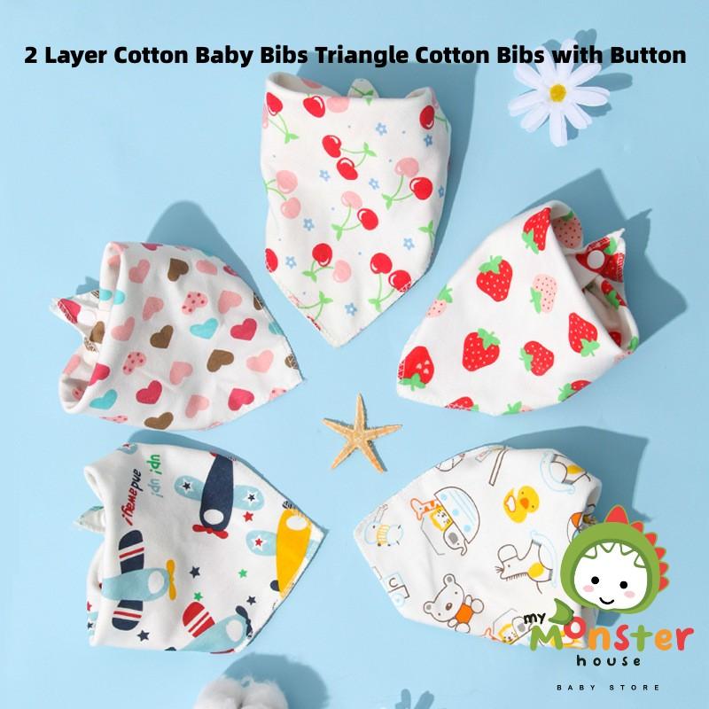 2 Layer Cotton Bibs Baby Girl & Boy Baby Bib Triangle Cotton - TikTok ...