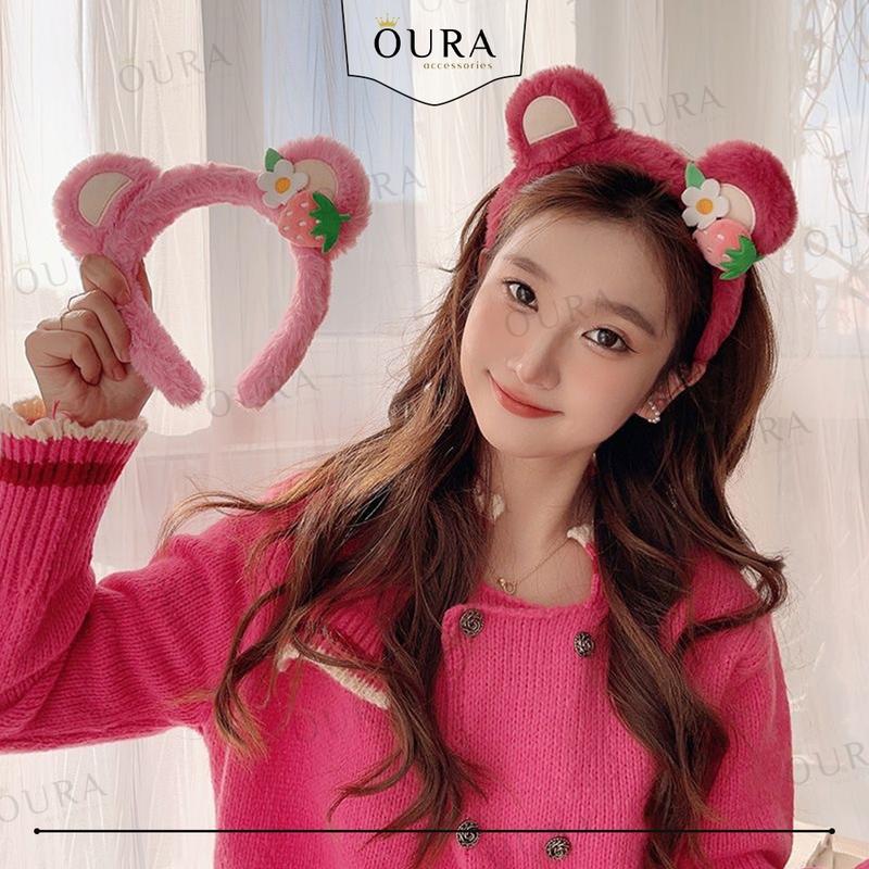 Bando Karakter Bear Lotso Hairband Beruang Stroberi Imut Bandana Anak ...