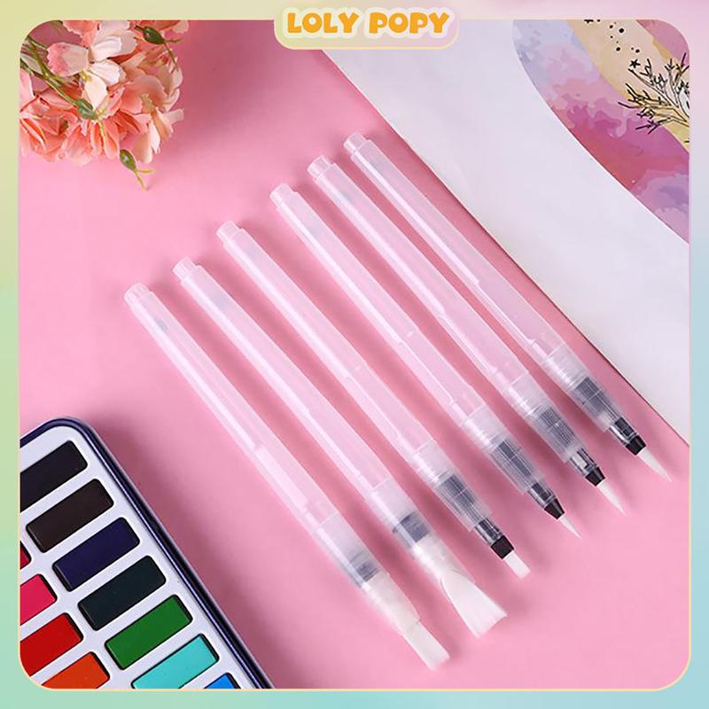 6Pcs Water Pen Set Large Capacity Barrel Water Pen for Watercolor ...