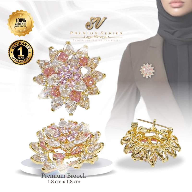 Sv Premium Kerongsang Tudung Wanita Corak Bunga Pin Stainles - TikTok ...