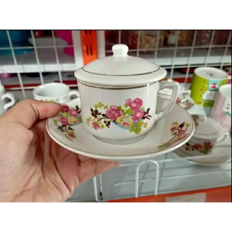 ECER CANGKIR/CINGKIR KOPI JADUL MOTIF KEMBANG - Shop | Tokopedia