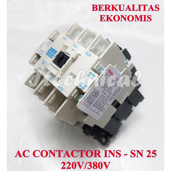 Jual MAGNETIC CONTACTOR SN-25 220V 380V / AC KONTAKTOR SN 25 220VAC 380 ...