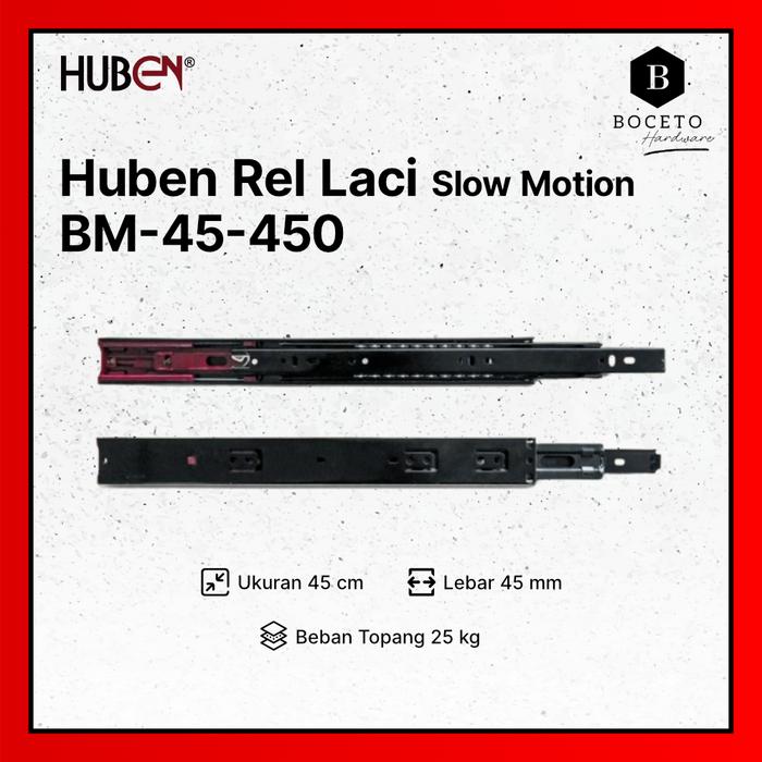 Jual Rel Laci HUBEN Slowmotion 45 CM / Slow Motion Full Extension BM-45 ...