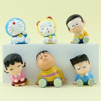 Jual 6pcs/set Doraemon Figurine Kawaii Figure Nobita Nobi Shizuka ...