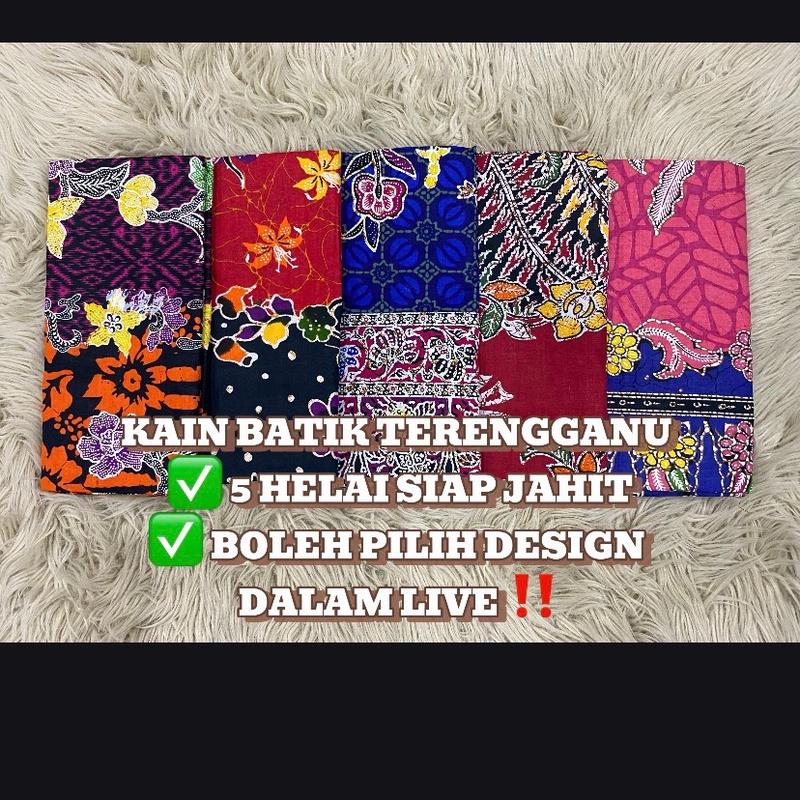 (LIVE) (COMBO)5 HELAI KAIN BATIK TERENGGANU SIAP JAHIT BOLEH - TikTok ...