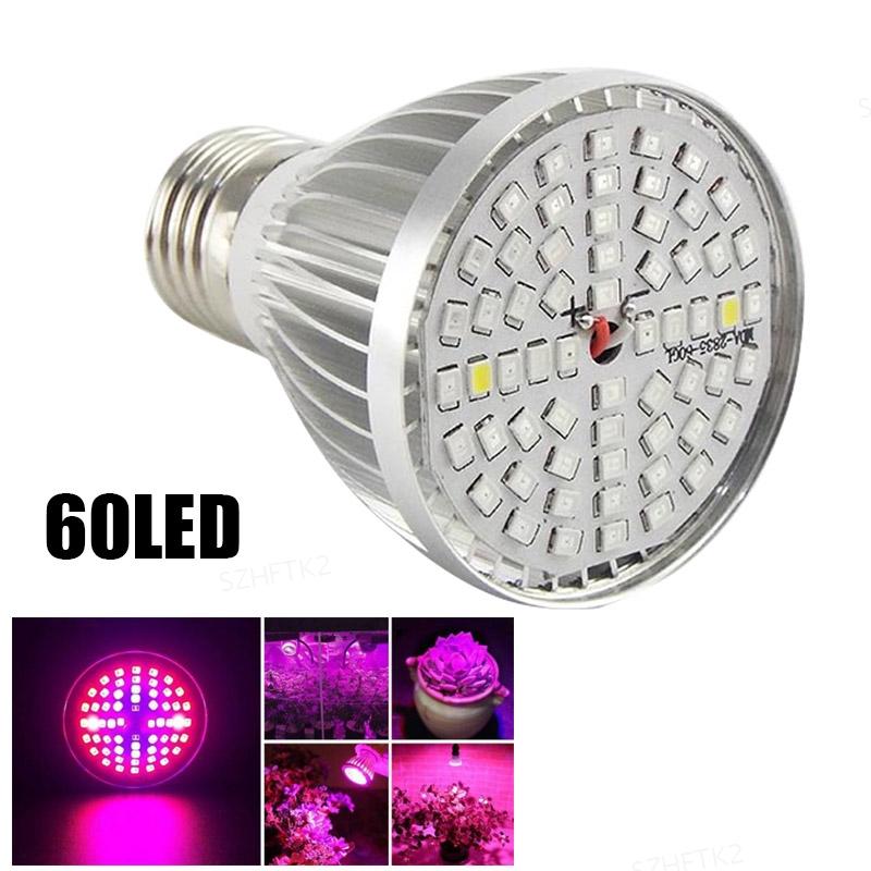 60LED Plant Grow Lights 9W Bulb Full Spectrum UV IR for Indoor - TikTok ...