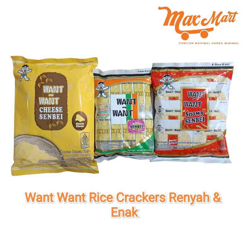 [HALAL] WANT WANT SNACK SENBEI ORIGINAL / SNOWY SENBEI / CHEESE SENBEI ...