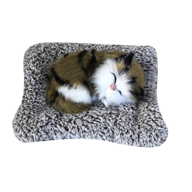 xhgdeghr Simulation Sleeping Cat Plush Bamboo Charcoal Doll Car ...