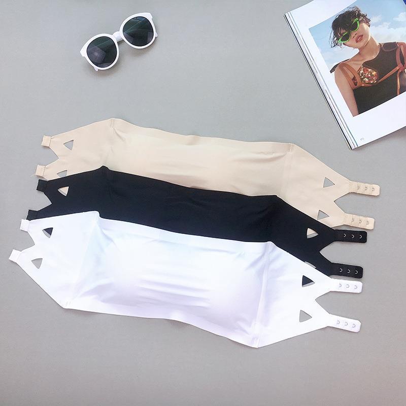 Bra bra anti-exposure inner wear solid color women's bra strapless ...
