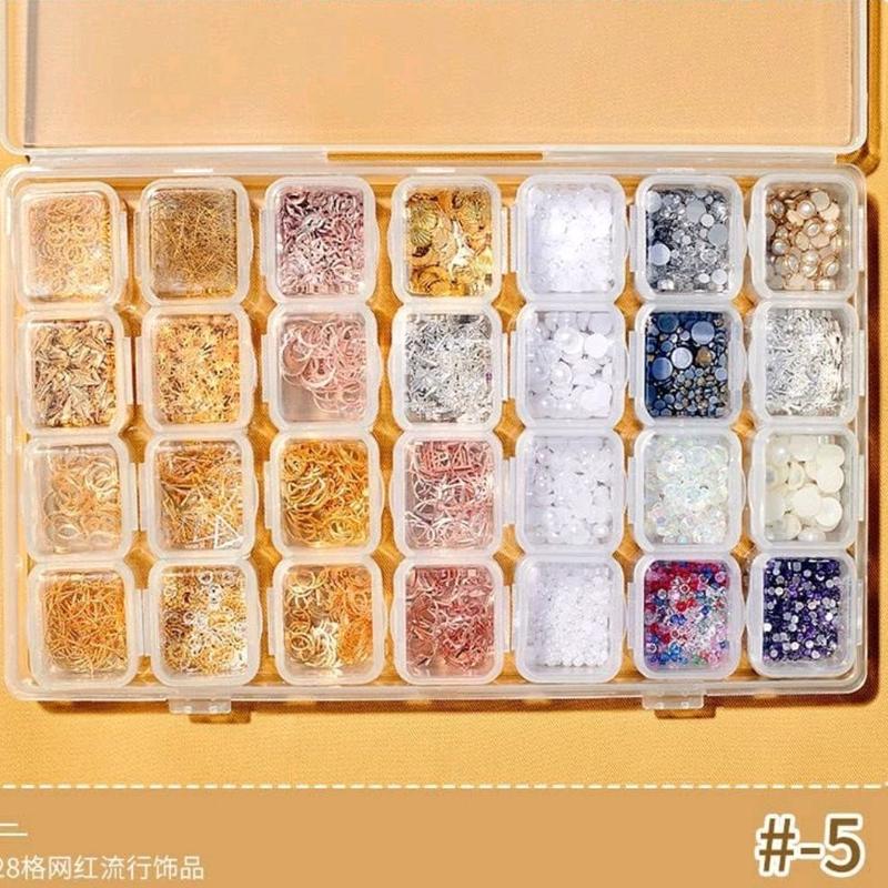 aksesoris nail art akesosris kuku 28 pcs 1box mixe aksesoris - Shop ...