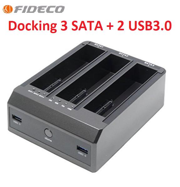 Docking SSD Harddisk Sata IDE 3 Bay USB3.0 Cloning Station FIDECO ...