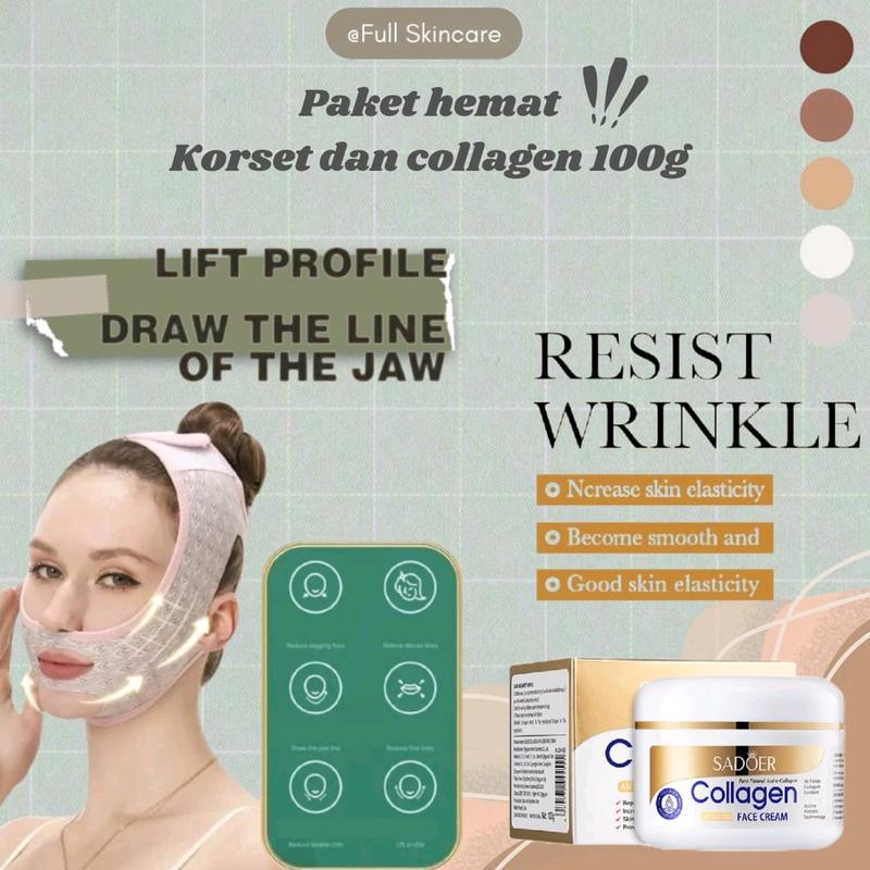 PAKET KRIM COLLAGEN + KORSET WAJAH - Shop | Tokopedia