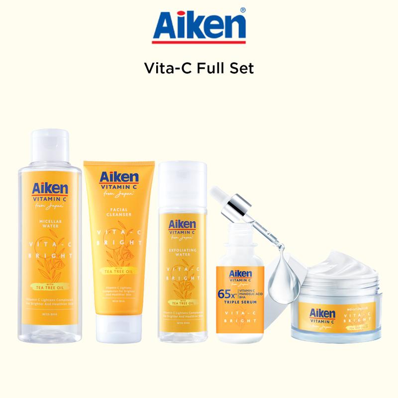 AIKEN Vita-C Brightening Full Set Skincare Whitening - TikTok Shop Malaysia