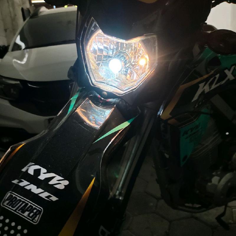 Lampu led depan h4 Laser senja biru mobil motor Vixion Mxking scoopy ...