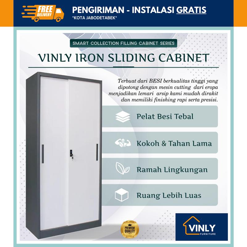 VINLY ANDRO - Filling Cabinet / Lemari Arsip Besi SLIDING 2 Pintu ...