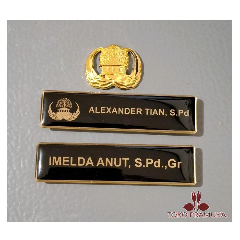 Nama Dada Plus Pin Korpri Nama Dada Kuningan Pin Korpri Magnet - Shop ...