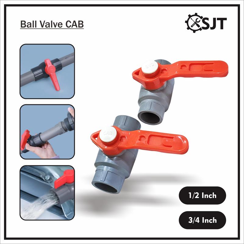 SJT - Ball Valve Stop Kran PVC Polos 1/2 Inch dan 3/4 Inch CAB / Katup ...