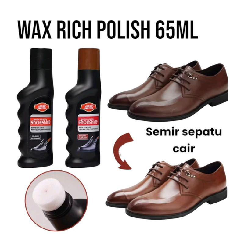 Semir Sepatu Cair WAX RICH & Shine Protect Shoe Polish 65ML - Shop ...