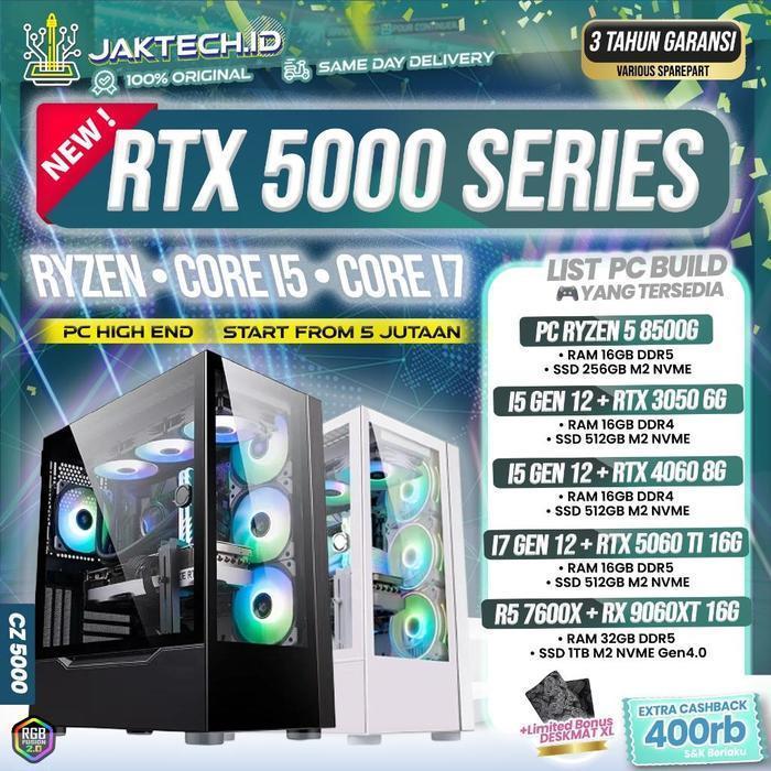 Jual PC Gaming i5 12400F 14400F | RTX 4060/5060/5070 Ti 8GB 16GB | 32GB ...