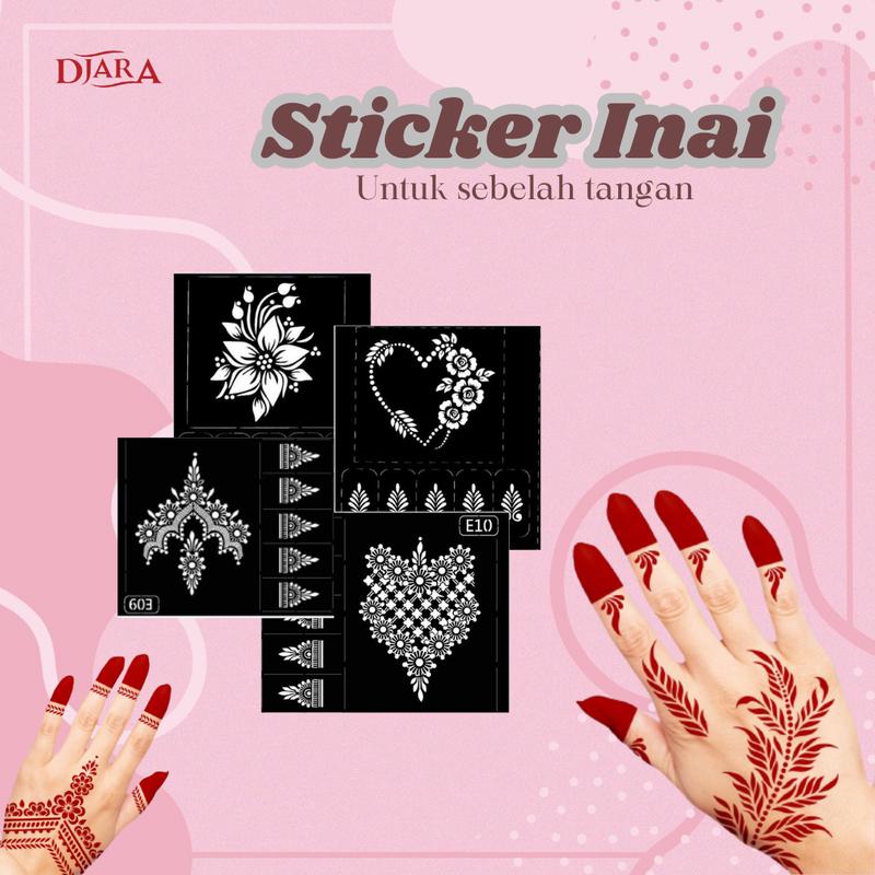 Sticker Corak Inai / Henna Stencil / Sticker Inai / Henna Sticker ...