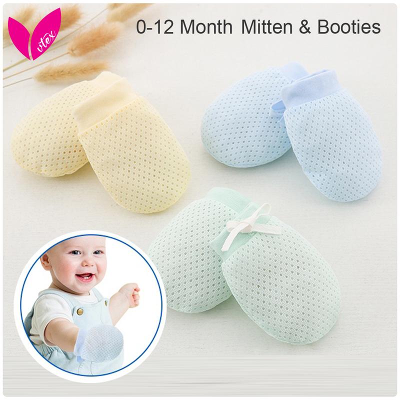 Newborn Baby Mitten And Booties Set Eyelet Cotton Colour / Cotton ...