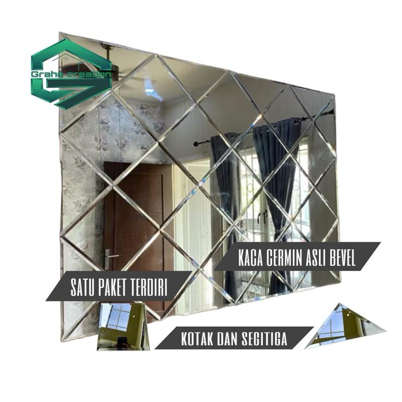 ready paket ukuran 84x140 kaca cermin bevel tebal kaca 3mm - Shop ...