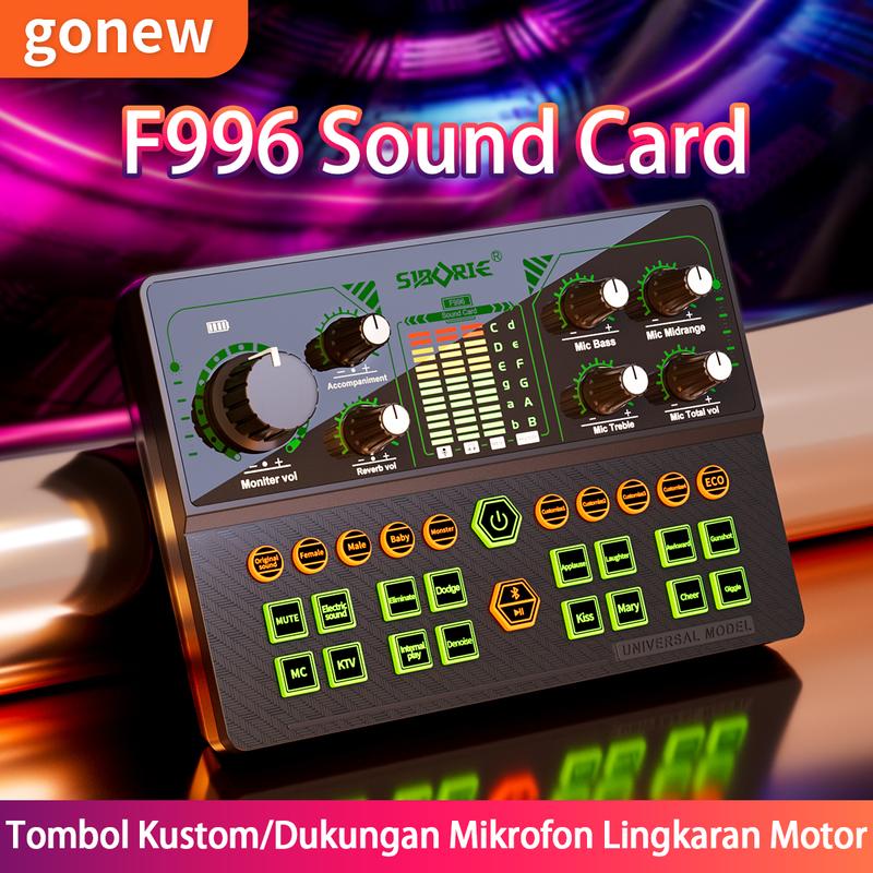 Gonew【COD】Soundcard F996 Mixer Bluetooth Audio USB External Sound Card ...