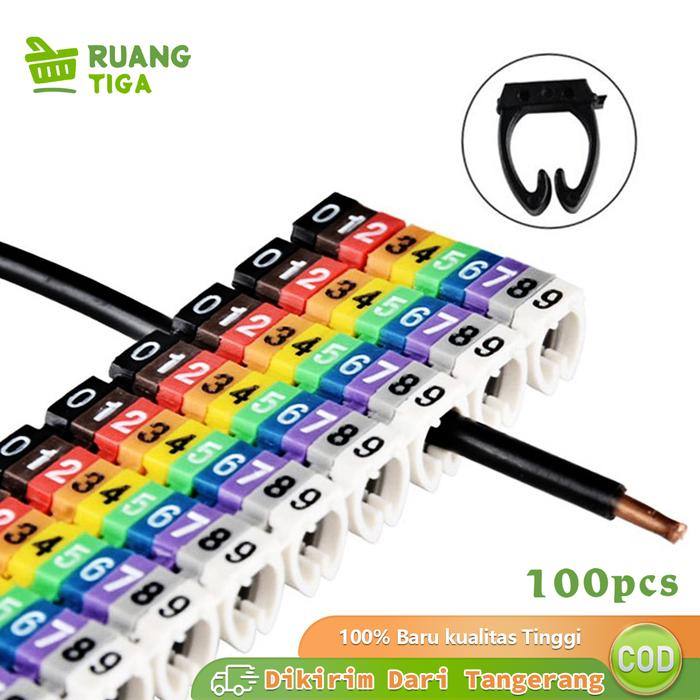 Jual 100pcs Label Kabel Cable Markers Colourful Tipe C Ukuran 2.5mm ...