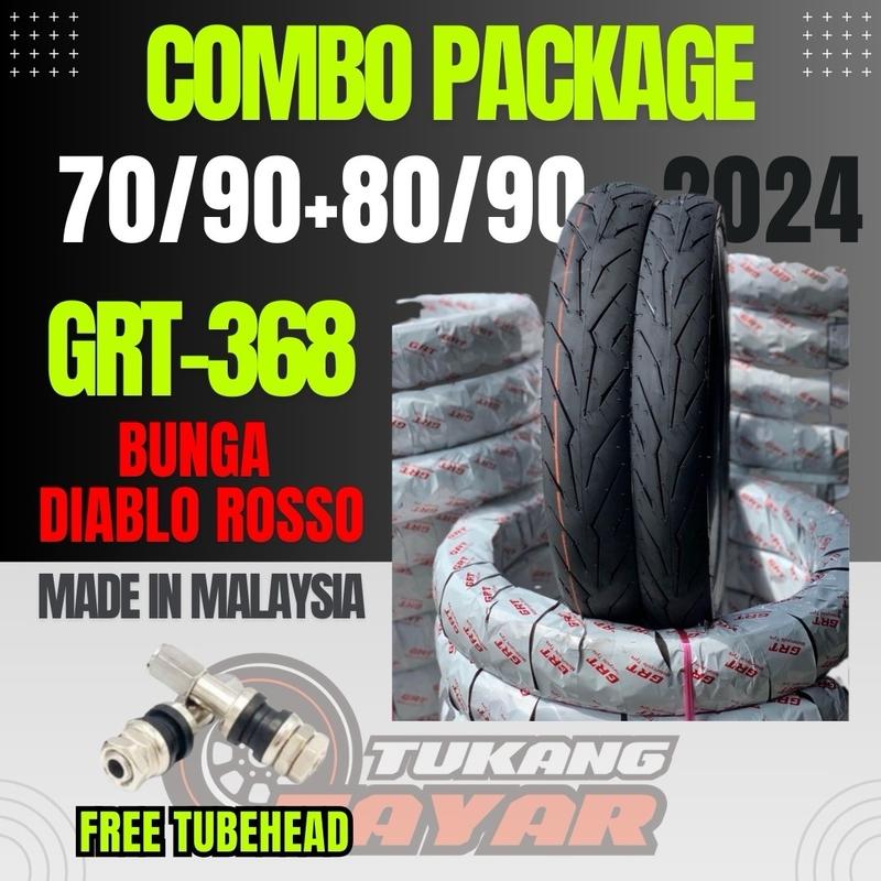 [COMBO PACKAGE] GRT TIRE 368 bunga ROSSO TYRE 17 TUBELESS 2024 - TikTok ...