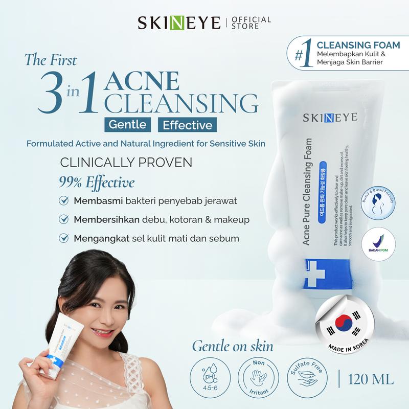 (GM) SKINEYE ACNE PURE CLEANSING FOAM 120ml 3 in 1 Sabun Cuc - Shop ...