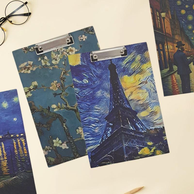 Scenery design / Van Gogh painting design A4 flat clip clipboard ...
