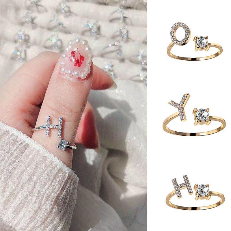 26 English Letter Open Finger Rings A-Z Initials Name Alphabet - TikTok ...
