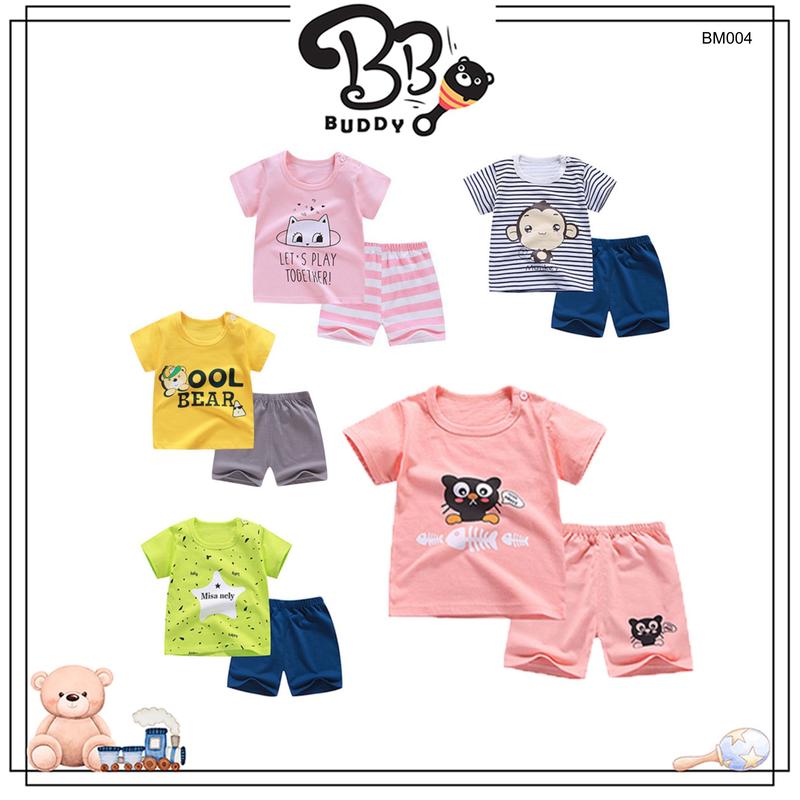BB BUDDY Newborn Baby T shirt Short Sleeve Set - 04 - TikTok Shop Malaysia