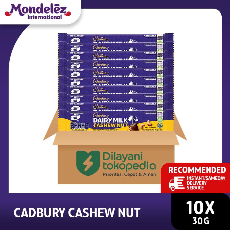 [PROMO 10 PCS] Cadbury Cokelat Cashew Nut 30g - Shop | Tokopedia