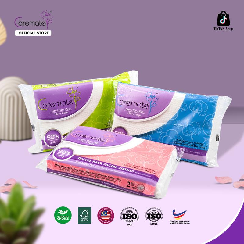 Caremate Travel Pack Tissue 3 Packets x 50's x 2 Ply | (Travel - TikTok ...