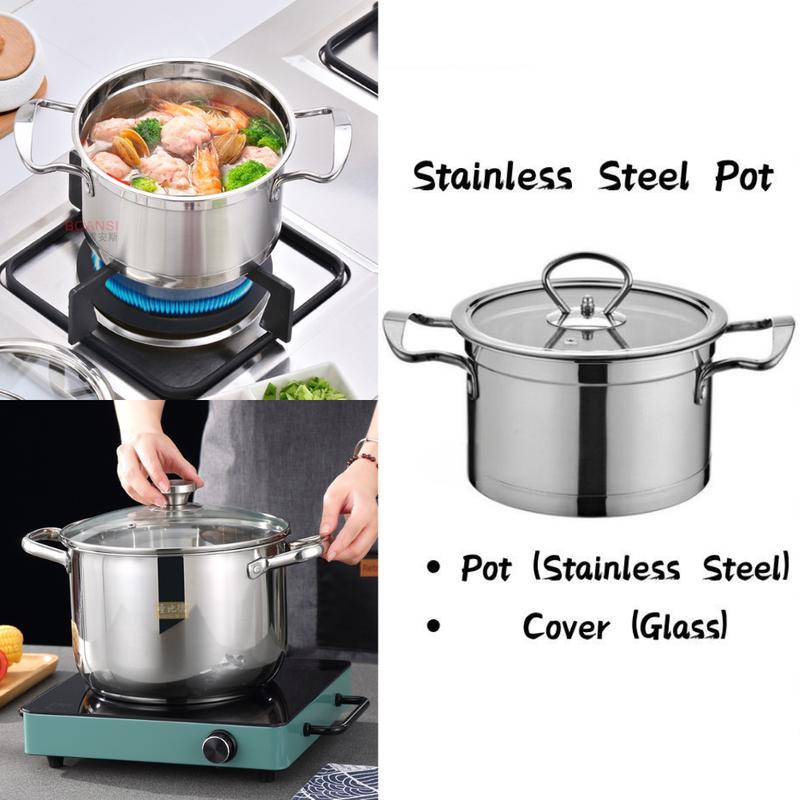 [20cm] 304 Stainless Steel Non-Stick Soup Pot Stock Sup Pot Periuk ...