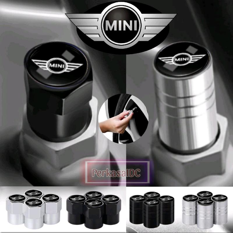 MINI COOPER Tyre Valve Cap Murah Black Silver 4pcs Penutup Valve ...