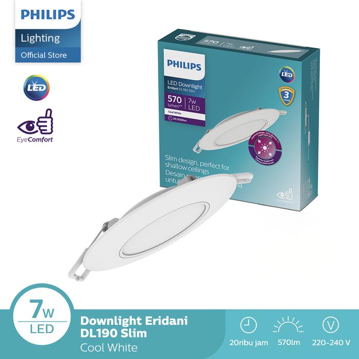 Promo Lampu Philips LED Downlight Eridani DL190B Slim D100 7W 40K Semi ...