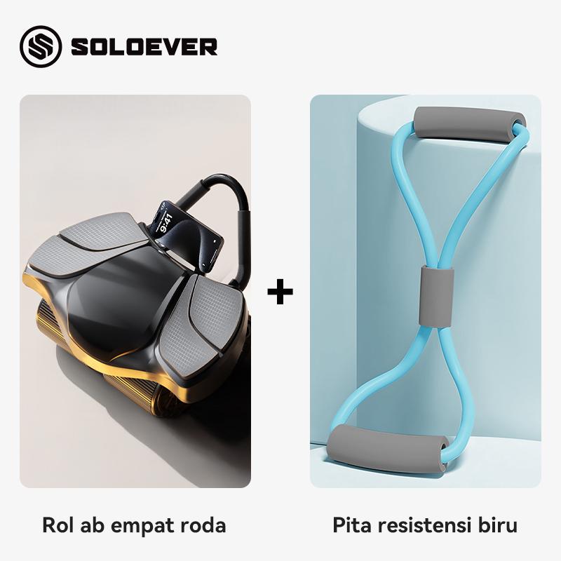 SOLOEVER 4-Wheel Ab Roller – Core & Ab Training, Anti-Slip, Lightweight ...