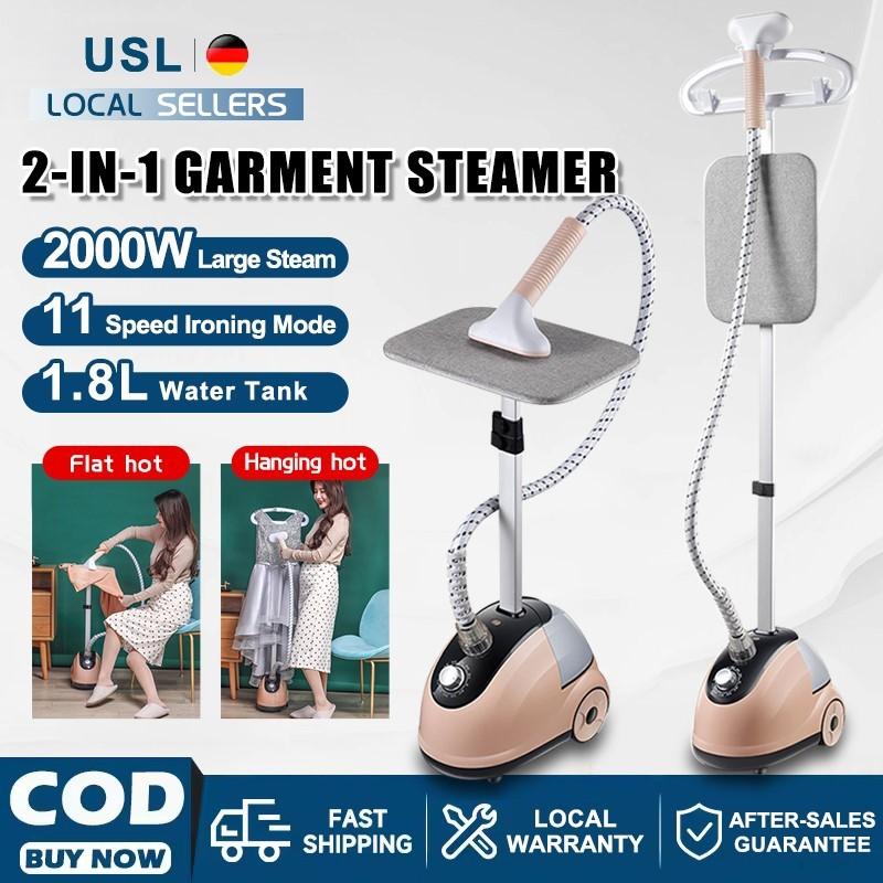 2000W Standing Garment Steamer 2 in 1 Steam Iron Hand-held Clothes ...