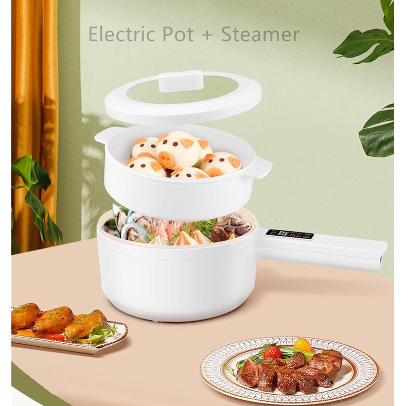 2L Portable Multifunctional Electric Cooker 2 Layer Steamer Non-Stick ...
