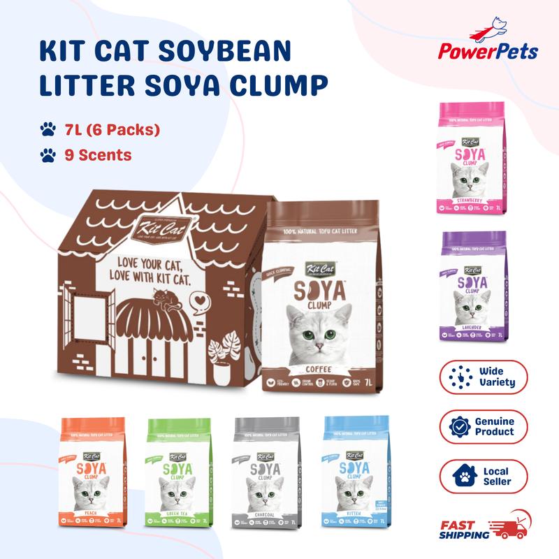 Kit Cat Soybean Litter Soya Clump 7L (6 Packs) Strawberry Peach ...