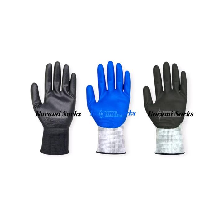 Promo 12 Pasang Sarung Tangan Karet Latex Nylon Polyretane Falmfit ...